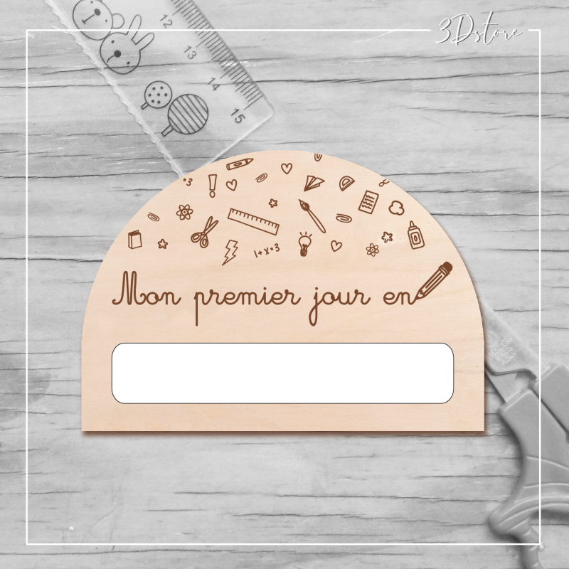 Pancarte de rentrée scolaire - Mon premier jour en - 3dstore